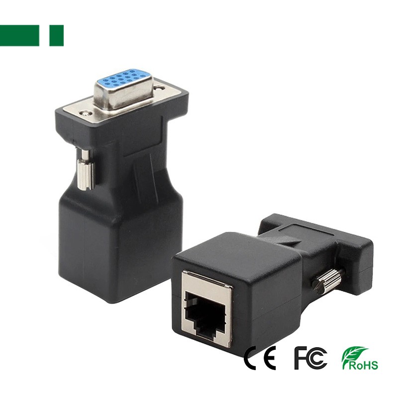CVA-053 RJ45 Female Connector to 15-pin VGA Female Convertor
