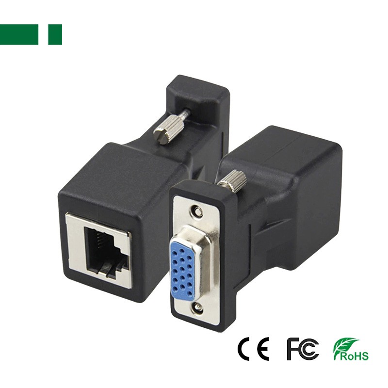 CVA-053 RJ45 Female Connector to 15-pin VGA Female Convertor