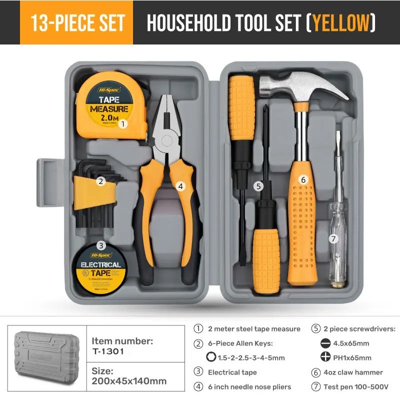 T-1301 13-Piece DIY Hand Tool Kit Set