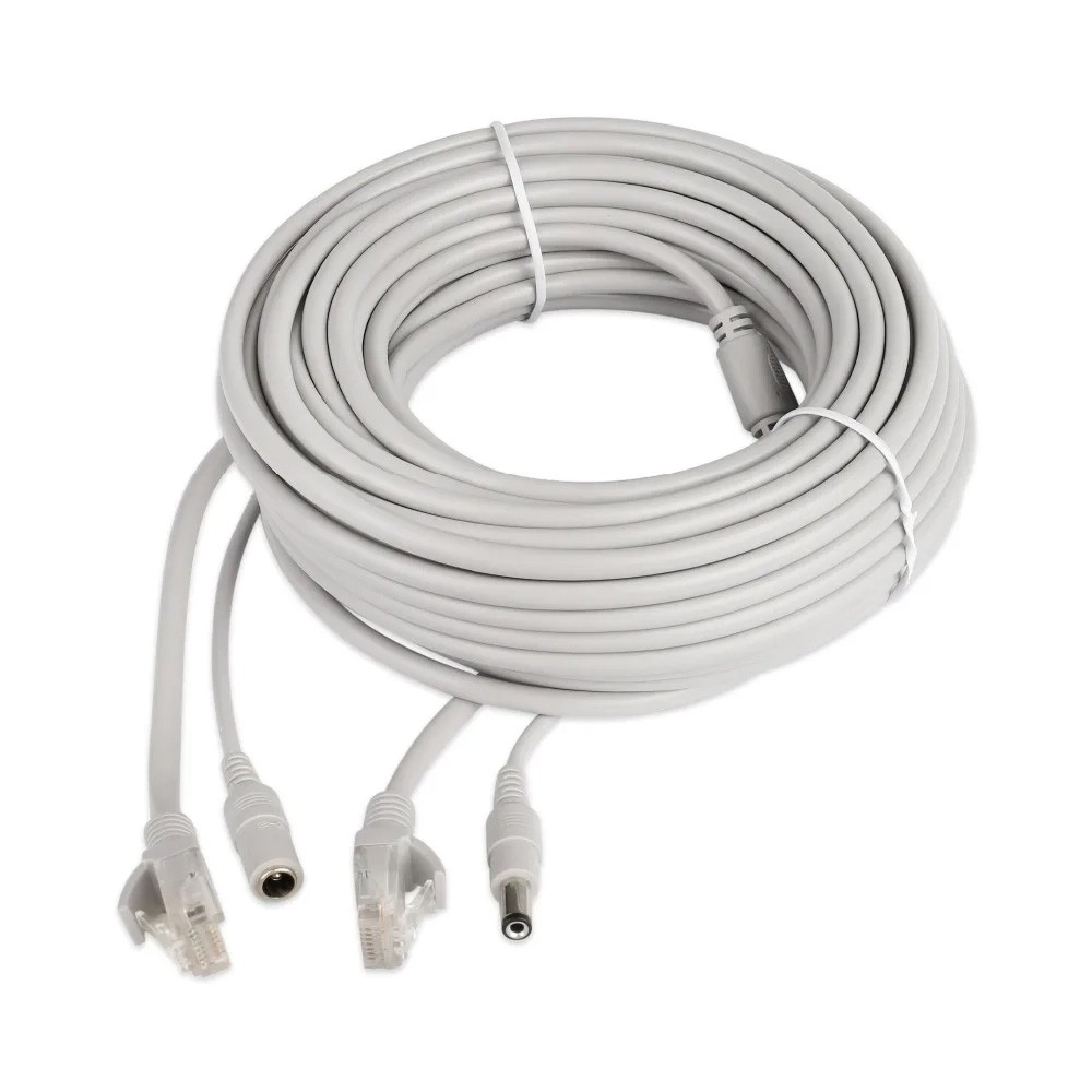 4 cores network+power 2 in 1 extension cable for IP Cameras and NVR System